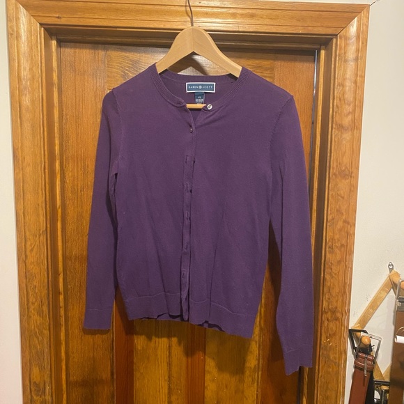 Karen Scott | Sweaters | Womens Purple Button Up Cardigan | Poshmark